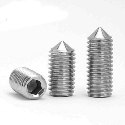 China Stainless Steel Hexagon Socket Set Screws With Cone Point DIN 914 for sale