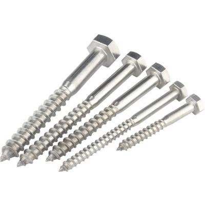 China DIN571 Stainless Steel Hexagon Head Self Tapping Screw Wood Screw for sale