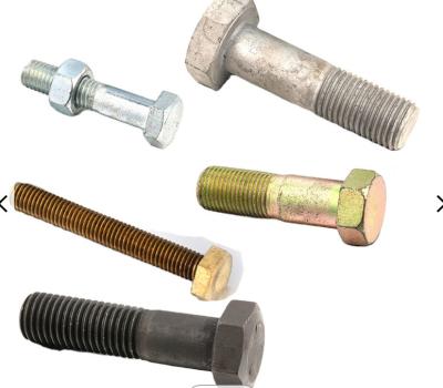 China High Strength DIN933 DIN931 Brass Heavy Hex Bolts And Nuts Carbon Steel Fastener for sale