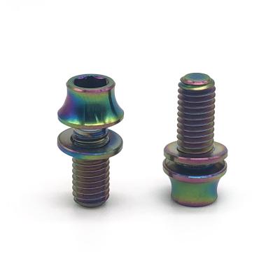 China China Supplier M5X16 18 20mm Conical Head Srews Titanium Bolts With Washer For Bicycle Stems Screws for sale