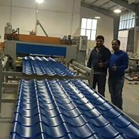 China 132 1 Screw L/D Ratio Double Screw Lamination Pvc Roof Tile Extruder Machine with One for sale