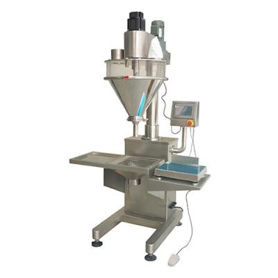 China Semi Automatic Auger Filler Machine 100BPH Coffee Chili Small Protein Dry Milk Spice for sale