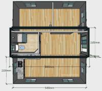China 20ft Basic Collapsible Container House , Expandable 2 Bedroom Portable Building for sale