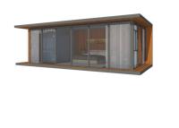 China Beautiful Steel Prefab Homes With Tempered Glass Curtain Wall Door Prefab Villa for sale