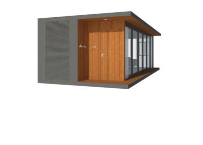 China Gray Prefab House Prefabricated With One Bedroom Prefab Homes for sale