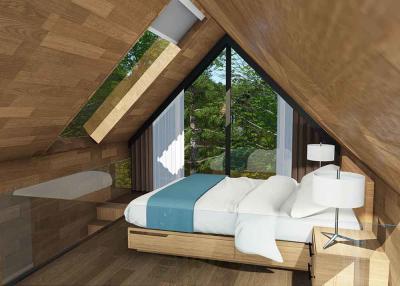 China Brown Light Wood 1 Bedroom Prefab Home / Large Prefab Homes For Tourism Development for sale