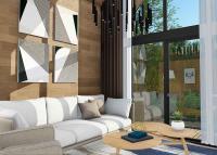 China Wood Gray Prefab Glass House , Tiny Prefab Homes L8700*W4000*H5600mm Size for sale