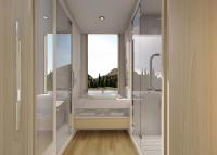 China Solemn Steel Two Story Prefab Homes , Wooden Modular Homes Size Custom for sale