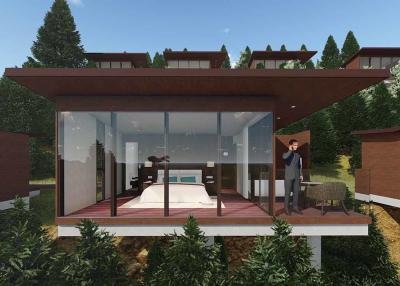 China Cottage Prefab Timber Homes , Prefabricated Wooden Houses With Open Area Bathroom for sale