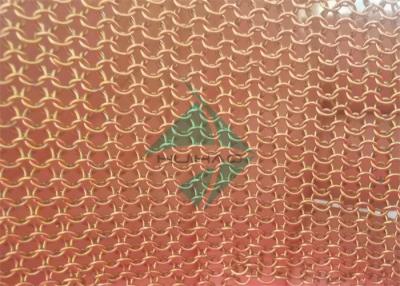 China Brass / Gold Color 3.81mm Ringmesh Chainmail As Drapery Curtain For Interior Decoration for sale