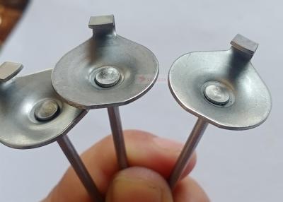 China 12ga Stainless Steel Lacing Anchors With Self Locking Washers To Fasten Insulation Blankets for sale