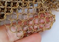 China 0.8x7mm Gold Color Stainless Steel Ring Mesh Curtain for Space Divider and Architectural Decor for sale