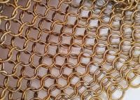 China 0.8x7mm Gold Color Stainless Steel Ring Mesh Curtain for Space Divider and Architectural Decor for sale