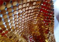 China 4mm Sparkly Metal Mesh Fabric Curtains Gold For Hotel Or Restaurant Decoration for sale