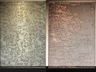 China Partition Wall Decoration Fabric Laminated Glass With Metal Wire Mesh PVB for sale