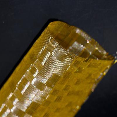 China Art Laminated Glass Interlayer Bronze Woven Mesh Pattern Designer for sale