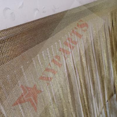 China Metal Ring Mesh Brass Color String Curtains for sale