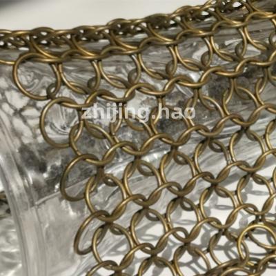 China 18mm Bronze Color Chainmail Wire Mesh for sale