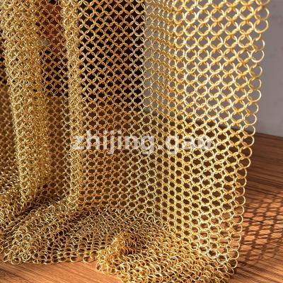 China 12mm Copper Chainmail Ring Mesh Easy Installation for sale