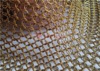 China 7mm Stainless Steel Ring Mesh Curtain Brass Color For Architecture for sale