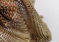 China Brass Color Chainmail Mesh Curtain with 0.53mm Wire and 3.81mm Ring Diameter for Interior Decoration for sale