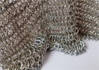 China Stainless Steel Chainmail Mesh Curtain 0.53x3.81mm Welded Type for Fire Guard Screens and Room Dividers for sale