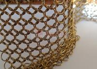 China Brass Color 0.8x7mm Stainless Steel 316 Metal Ring Mesh Curtain for Interior Decoration for sale