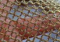 China Brass Color 0.8x7mm Stainless Steel 316 Metal Ring Mesh Curtain for Interior Decoration for sale