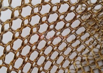 China Brass Ring Mesh Curtain For Halls Space Divider 1.5 X 15 Mm for sale