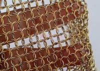 China Brass Color 0.8x7mm Stainless Steel 316 Metal Ring Mesh Curtain for Interior Decoration for sale