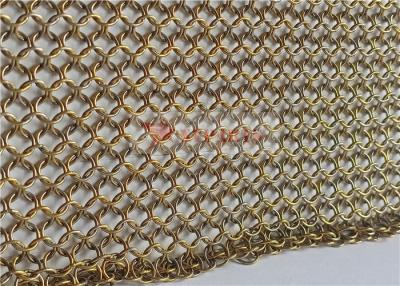 China Welded Type 7mm Ring Mesh Curtain with Electroplated Finish for Safety Screens and Room Dividers for sale