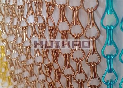 China 1.6mm Anodized Aluminum Chain Curtains Copper Color For Architectural Wall Decoration for sale