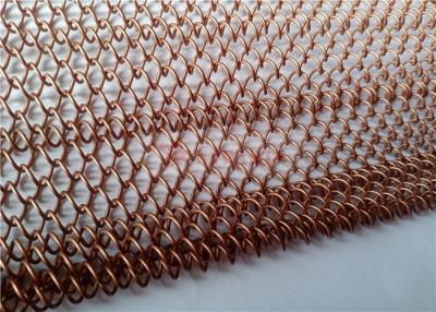 China Aluminium Chain Link Metal Mesh Curtain Copper Color For Hotel Decoration for sale