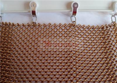 China Copper Color Metal Coil Curtain 8x8mm Used As Room Dividers For Internal Decoration for sale