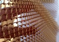 China Corrosion Resistant Coil Metal Mesh Curtains Gold Color For Interior Decoration for sale