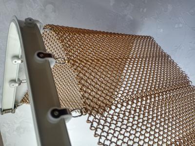 China Gold Color Architectural Metal Mesh Curtains Aluminium Material For Decoration for sale