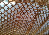 China Anodized Aluminium Flexible Metal Mesh Curtains Gold Color For Architectural Decoration for sale
