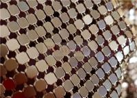 China 6x6mm Aluminium Sequin Metal Mesh Fabric Silver Color For Interior Space Decoration for sale