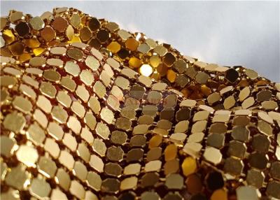 China Sparkly 3x3mm Metal Flake Fabric In Gold As Partitions For Hotels Cafes Clubs for sale
