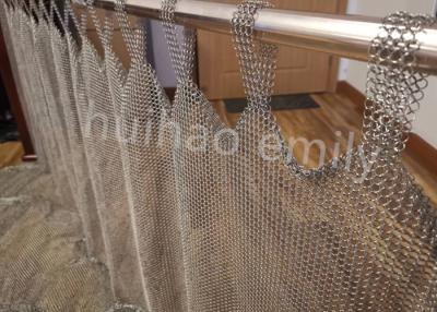 China Tab Top Type 7mm Metal Ring Mesh Curtain Stainless Steel 316L for sale