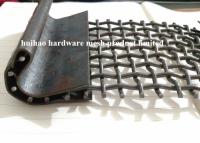 China Square Hole Quarry Screen Mesh Crimped Woven Wire Mesh Trommels With Curved Hook Edge for sale