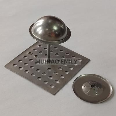 China 50mmx50mm Perforated Base Insulation Hanger Pins With Self Locking Washer for sale