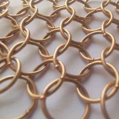 China Ceiling Hung Decorative Metal Mesh Curtain In Weld Ring for sale