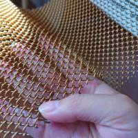 China Copper Color Aluminum Metal Mesh Drapery For Interior Partition for sale