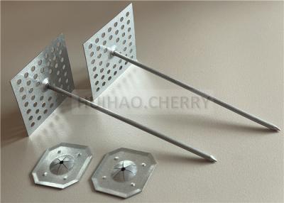China 3x125mm Perforated Stick Pins Galvanized Steel Rock Wool Fixing Insulation Nail Fastener for sale