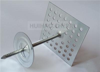 China Galvanized Steel Perforated Base Insulation Anchor Pins For Fastening Rock Wool & Fiberglass Wool Insulation for sale