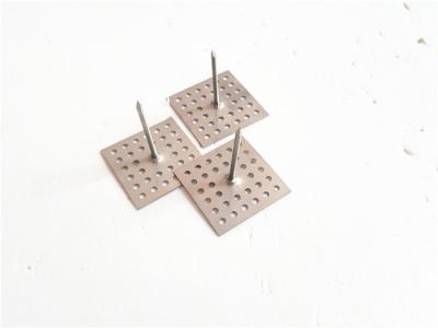 China Soundproofing Work Metal Insulation Anchor Pins With Square Type Perforated Base for sale