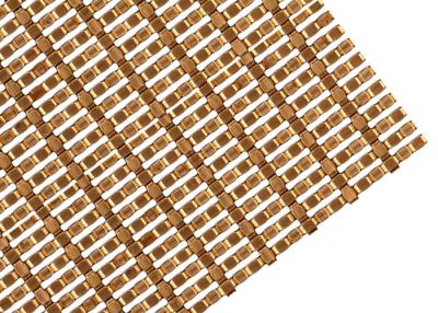 China Copper Color Facade Fabric Architectural Wire Mesh Made In Aluminum Flat Wire for sale