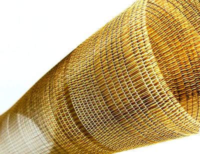 China Decorative Woven Wire Mesh For Tempered Laminated Glass 0.28 Diameter 42 Mesh for sale