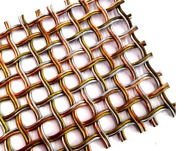 China Color Finished Architectural Wire Mesh , Woven Metal Mesh For Cabinetry And Stairs for sale